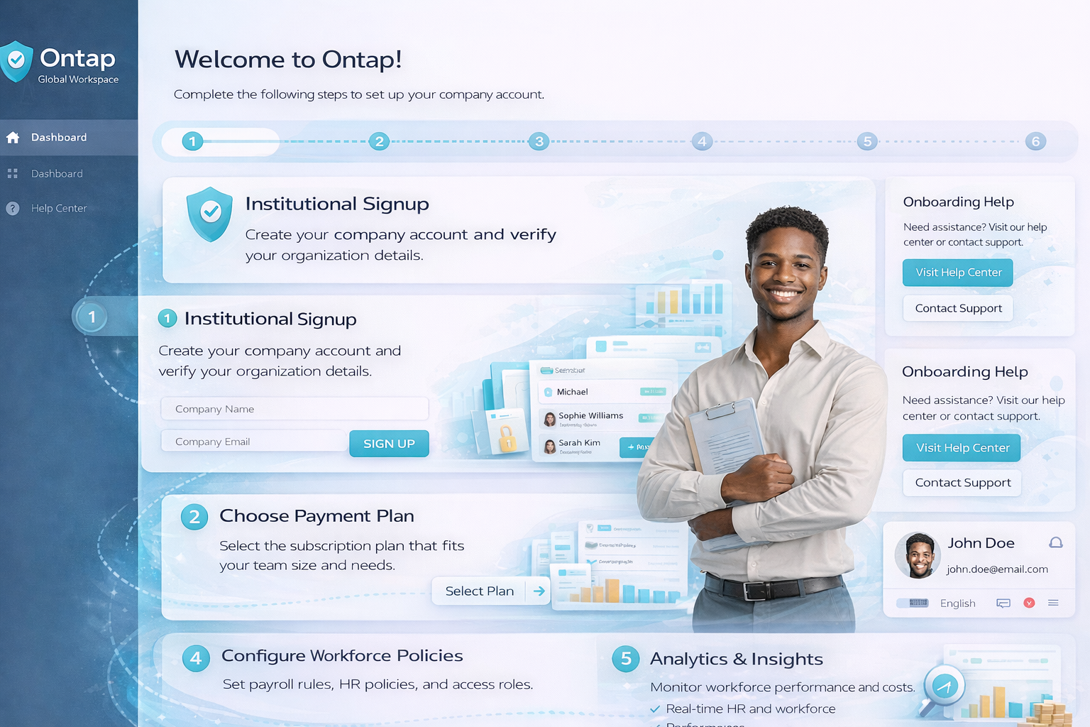 Ontap Global Workspace | AI-Powered HRMS, Payroll, Tasks, Projects ...